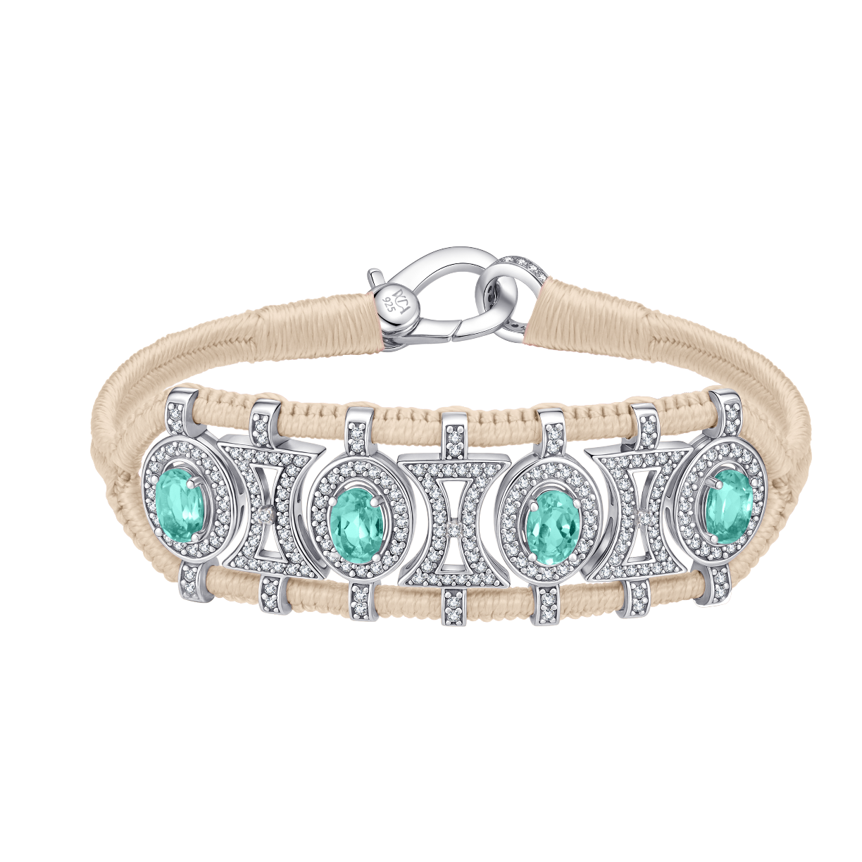 Olinda vanilla bracelet - Emeralds – Van Den Abeele PARIS