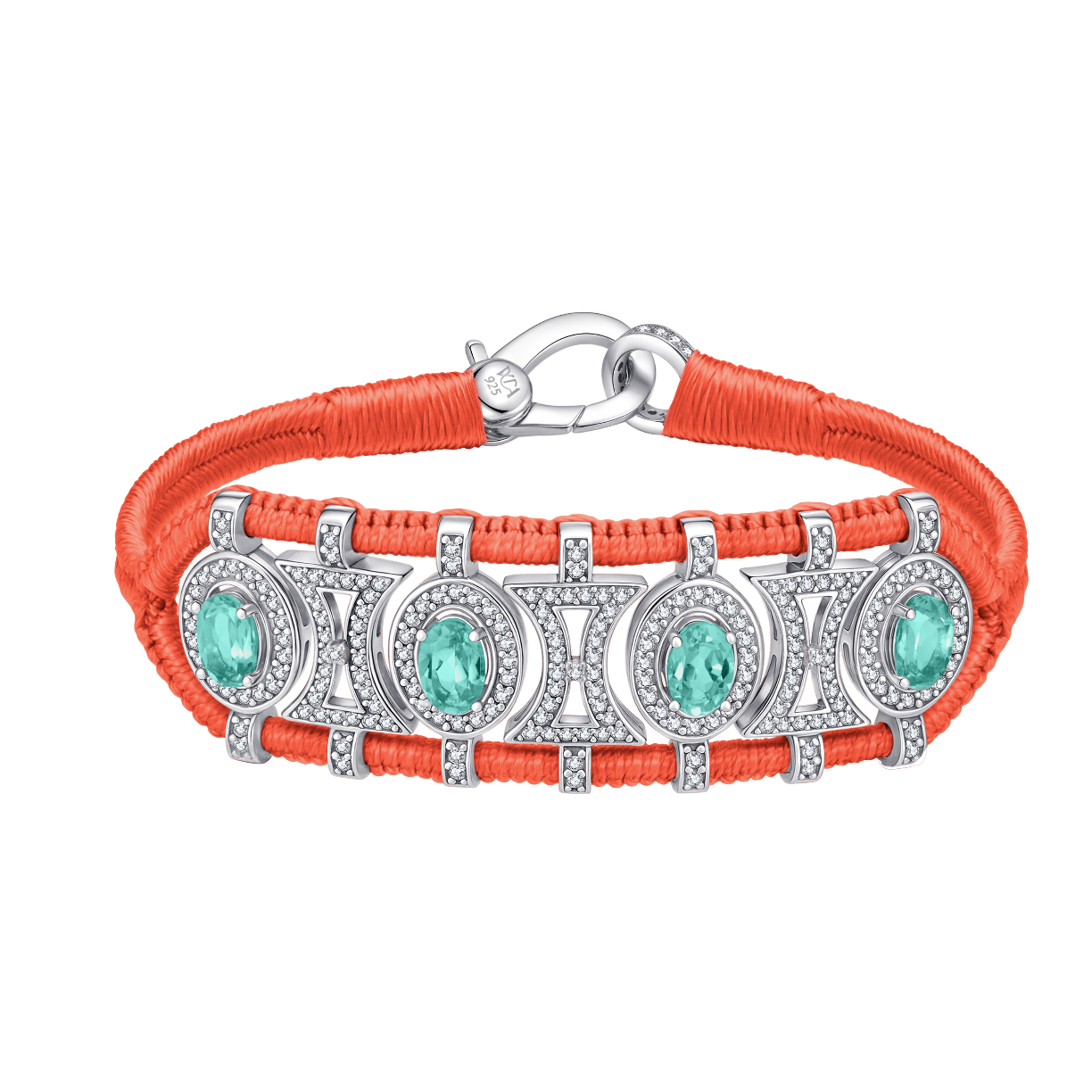 Olinda salmon bracelet - Emeralds – Van Den Abeele PARIS