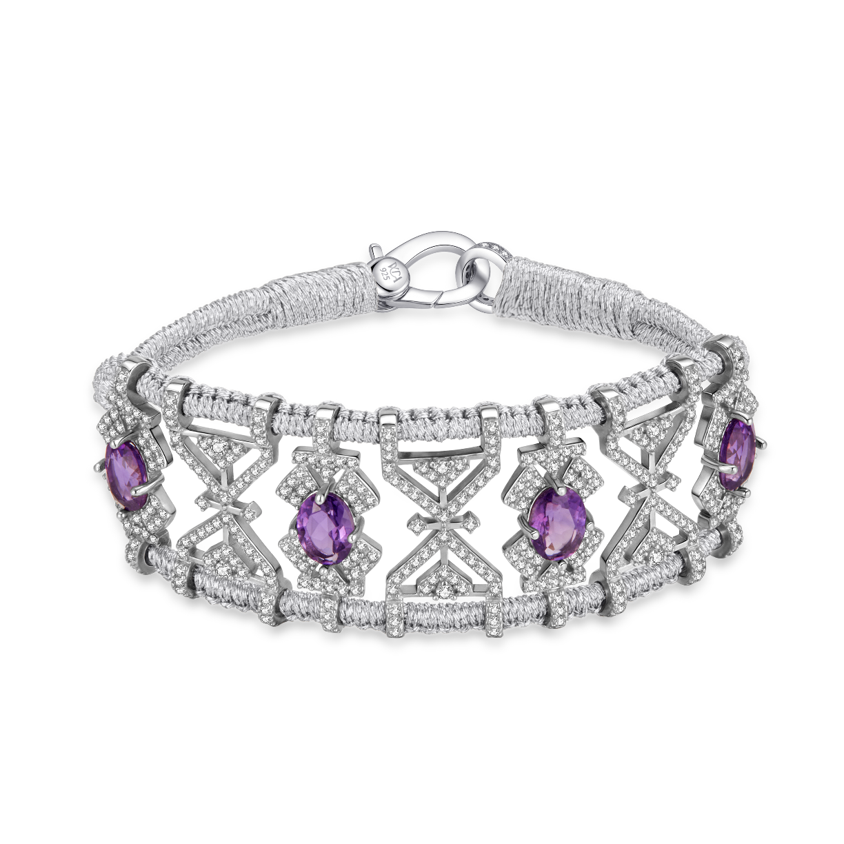 Bracelet Fortalezza Silver - Amethysts – Van Den Abeele PARIS
