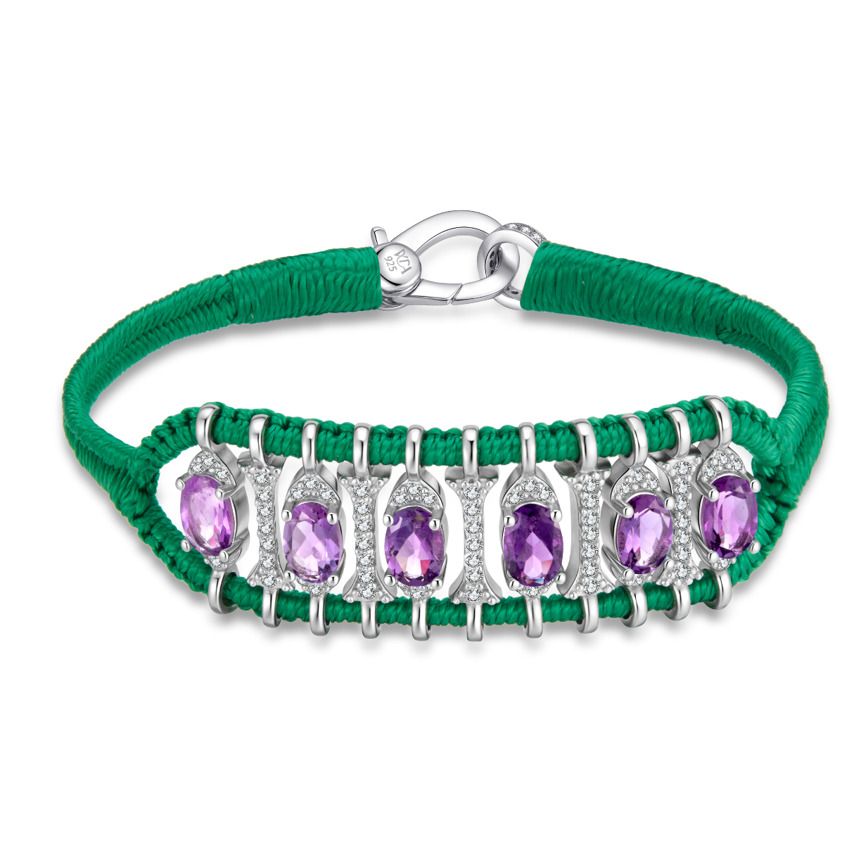 Teresina green bracelet - Amethyst – Van Den Abeele PARIS