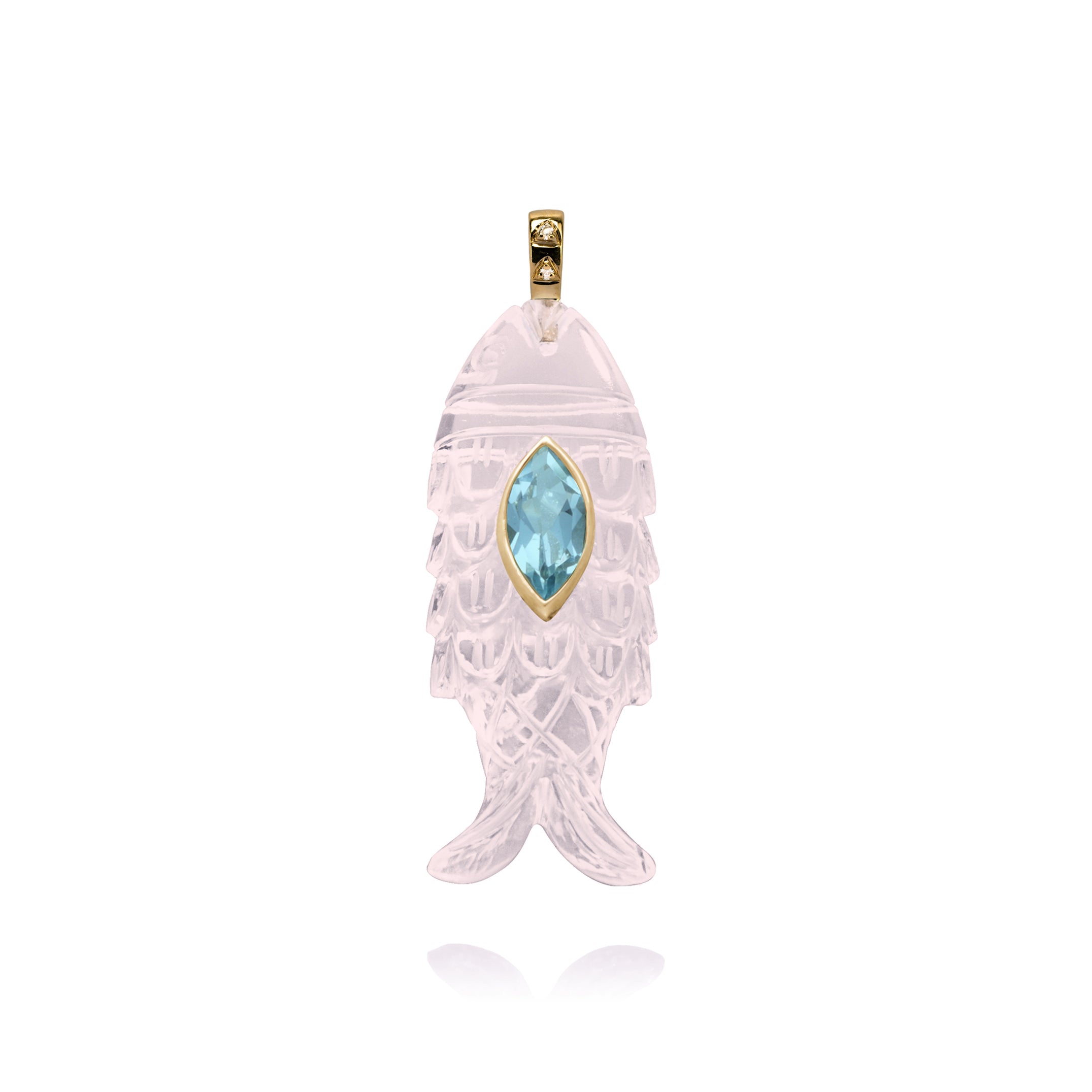 Pink Quartz Fish Pendant – Van Den Abeele PARIS