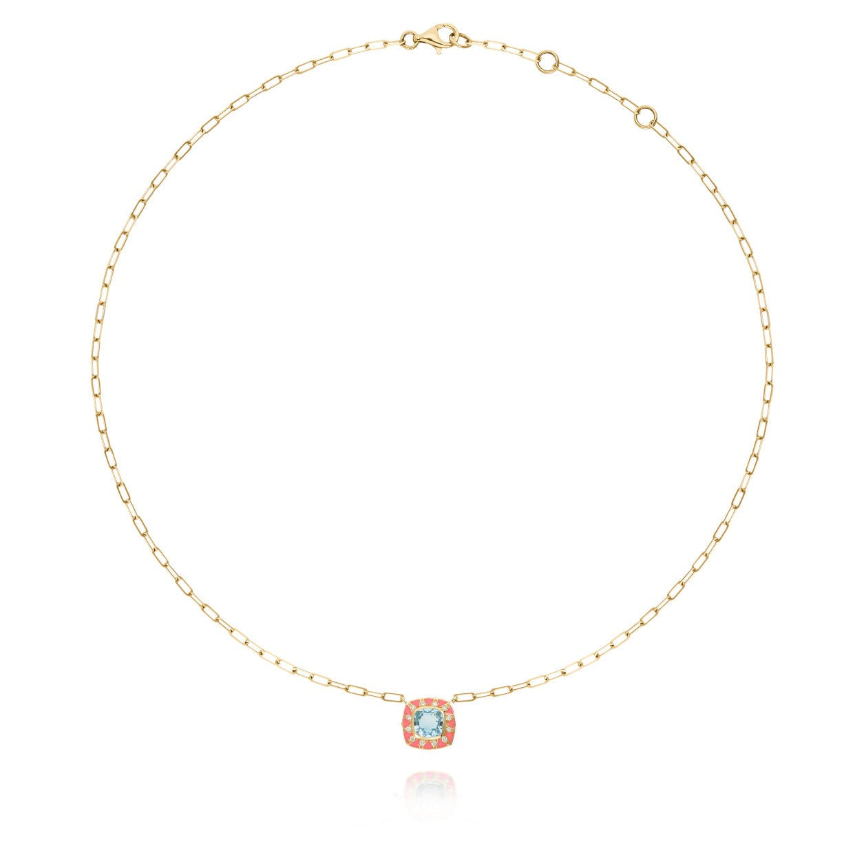 Collier Stella chaîne rose corail – Van Den Abeele PARIS